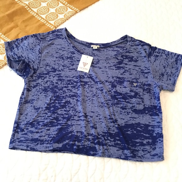 Guess | Tops | Guess Jeans Purple Burnout Crop Top Tee Shirt New | Poshmark